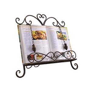 antique metal cookbook stand recipe book stand for kitchen easel weighted chain for gift