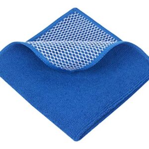 SINLAND Absorbent Microfiber Dish Cloths for Washing Dishes Best Kitchen Cloths Cleaning Cloths with Poly Scour Side 12Inchx12Inch 5 Pack Dark Blue