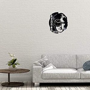 Kovides J. Lennon Vinyl Wall Clock The Beatle Home Decor Beatle Wall Art Music Clock John Lenno Xmas Idea for Fan Rock Band Art Beatle Vinyl Record Clock J.Lennon Birthday for Man