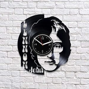 Kovides J. Lennon Vinyl Wall Clock The Beatle Home Decor Beatle Wall Art Music Clock John Lenno Xmas Idea for Fan Rock Band Art Beatle Vinyl Record Clock J.Lennon Birthday for Man