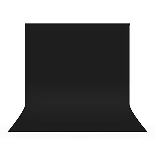 UTEBIT 6FT x 9FT Black Polyester Backdrop Photography Background Screen Seamless 1.8x2.8M Photo Sheet Cloth Wrinkle Free for Studio Video Portrait Photoshoot Shooting