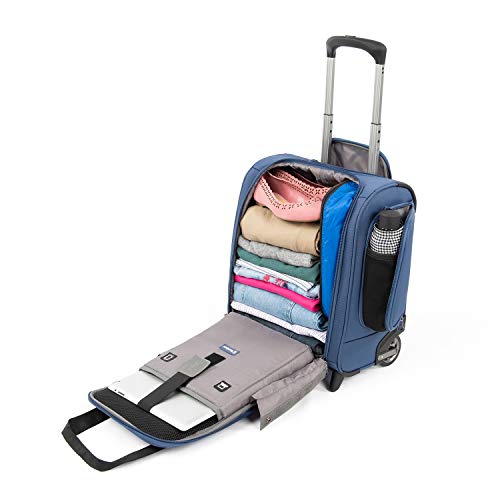 Travelpro Tourlite Softside Lightweight Rolling Underseat Compact Carry-On Upright 2 Wheel Bag, Men and Women, Blue, 15-Inch