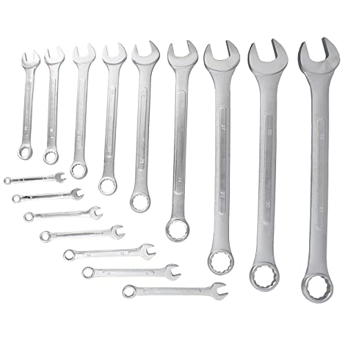 ABN Raised Panel Combination Wrench Set SAE Standard Wrench Set 1/4in to 1-1/4in 16-Piece Combination Wrenches Set