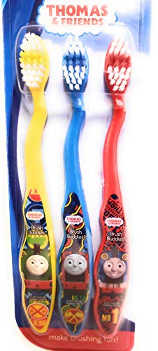 Brush Buddies Thomas & Friends Toothbrush for Kids, Toddler Toothbrushes, Children's Toothbrushes, Soft Bristle Toothbrushes for Kids, 3PK