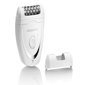 conair full body epilator & hair removal for women, cordless/rechargeable, perfect for total body