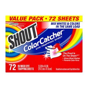 shout color catcher sheets for laundry, maintains clothes original colors, 72 count