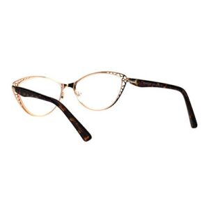 PASTL Womens Reading Glasses Magnified Readers Cateye Spring Hinge Rose Gold +2.25