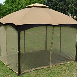 Replacement Netting Walls for 10' x 12' Gazebo by ABCCANOPY Beige