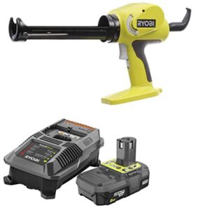 ryobi 18-volt one+ power caulk adhesive gunp310g with p163 charger and 2.00ah battery