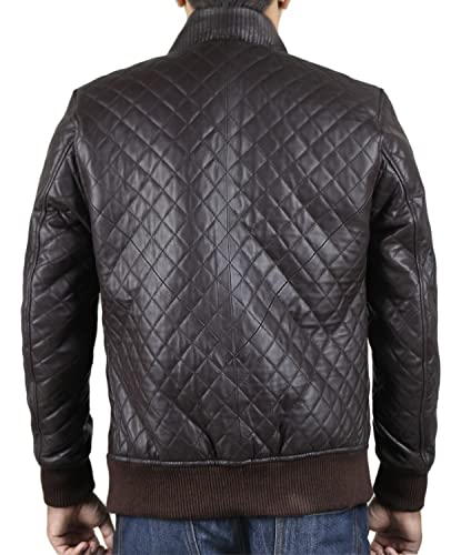 Laverapelle Men's Genuine Lambskin Leather Jacket (Brown, Extra Small, polyester Lining) - 1801006