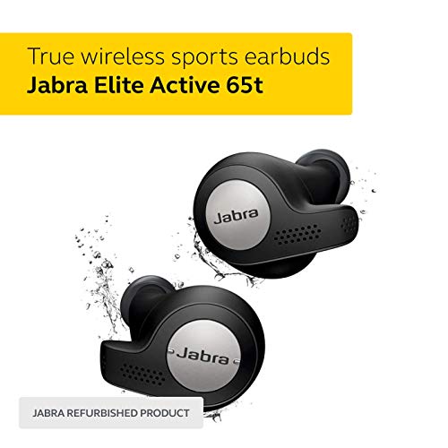 Jabra Elite Active 65t Alexa Enabled True Wireless Sports Earbuds with Charging Case – Titanium Black (Renewed)