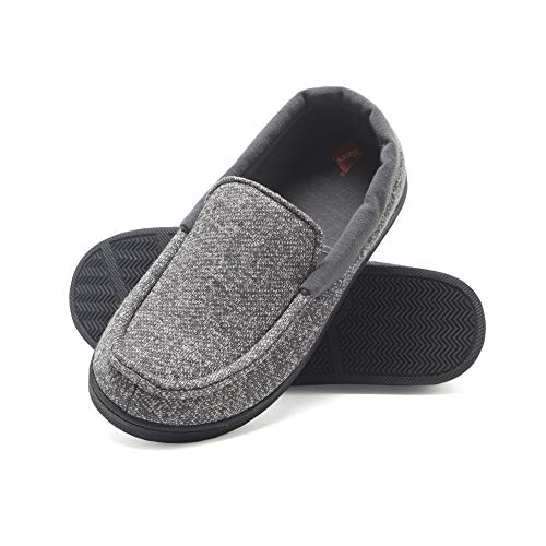 Hanes boys Comfortsoft Knit Venetian Indoor/Outdoor Moccasin Slipper, Grey, Small Little Kid US