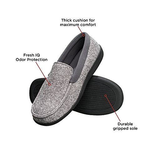 Hanes boys Comfortsoft Knit Venetian Indoor/Outdoor Moccasin Slipper, Grey, Small Little Kid US