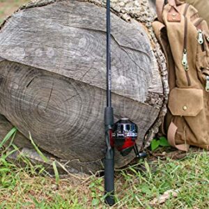 Zebco 404 Spincast Reel and Fishing Rod Combo, 5'6" 2-Piece Durable Fiberglass Rod with EVA Handle, Quickset Anti-Reverse Reel with Built-in Bite Alert, 28-Piece Tackle Pack,Black/Red