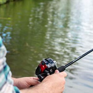 Zebco 404 Spincast Reel and Fishing Rod Combo, 5'6" 2-Piece Durable Fiberglass Rod with EVA Handle, Quickset Anti-Reverse Reel with Built-in Bite Alert, 28-Piece Tackle Pack,Black/Red