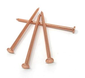 dubbs hardware - 3.5 inch copper nails pack of 22 - pure copper nail spikes usa made - solid reliable used for trees, stumps, landscaping, and hobbies