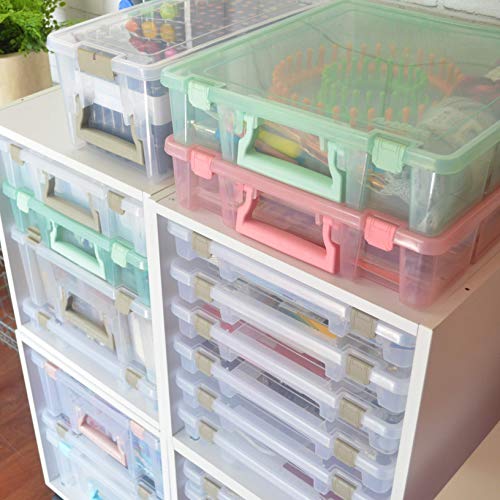 ArtBin 6955RJ Super Satchel 1-Compartment Box, Art & Craft Organizer, 1-Pack, Translucent Mint