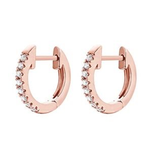 PAVOI Womens 14K Gold-Plated-Base Rose Gold Post Cubic Zirconia Cuff Earring