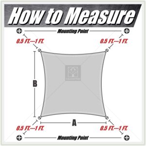 ColourTree 12' x 16' Gray Rectangle CTAPR1216 Sun Shade Sail Canopy Mesh Fabric UV Block - Commercial Heavy Duty - 190 GSM - 3 Years Warranty (We Make Custom Size)