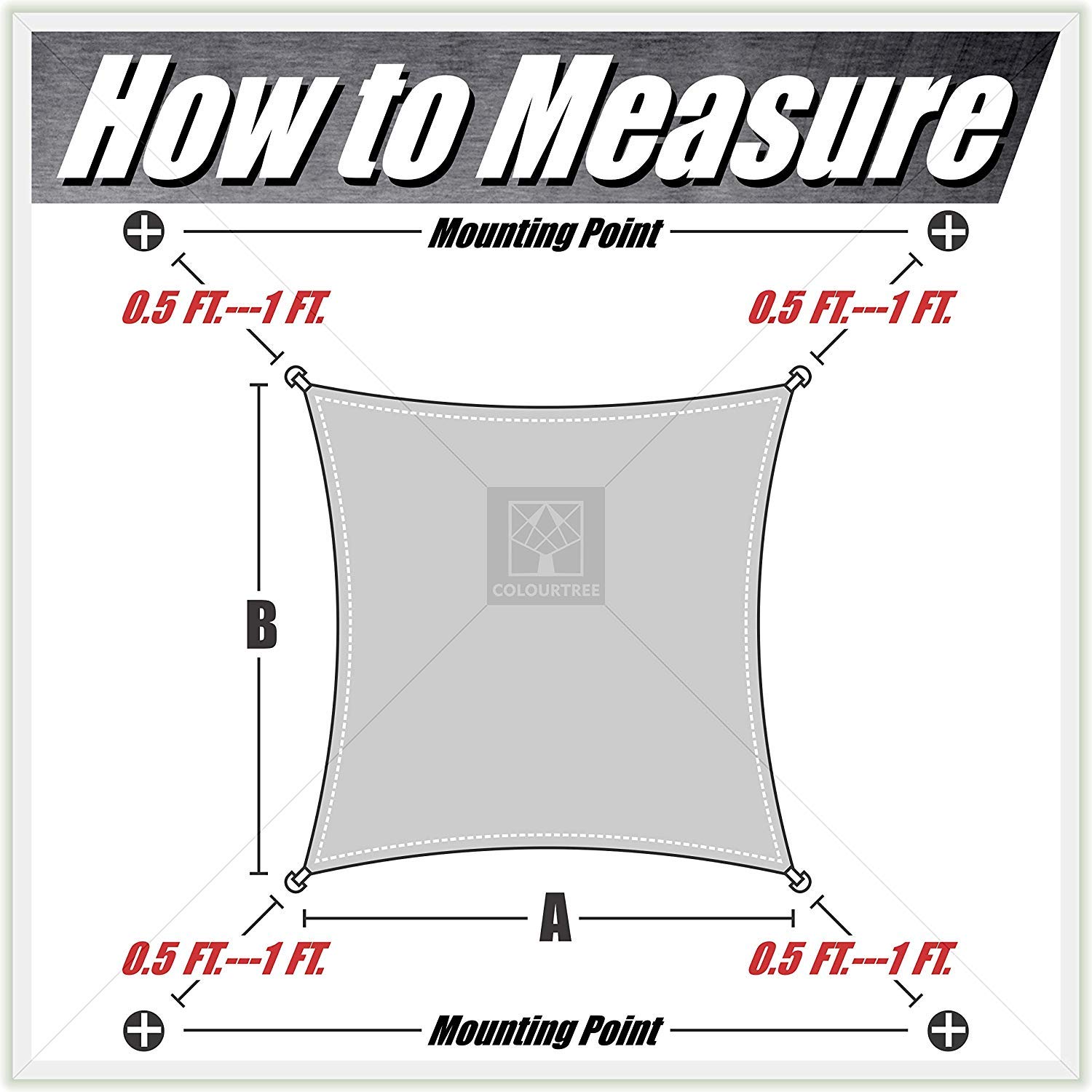 ColourTree 12' x 16' Gray Rectangle CTAPR1216 Sun Shade Sail Canopy Mesh Fabric UV Block - Commercial Heavy Duty - 190 GSM - 3 Years Warranty (We Make Custom Size)