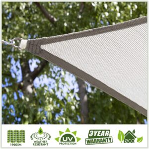 ColourTree 12' x 16' Gray Rectangle CTAPR1216 Sun Shade Sail Canopy Mesh Fabric UV Block - Commercial Heavy Duty - 190 GSM - 3 Years Warranty (We Make Custom Size)