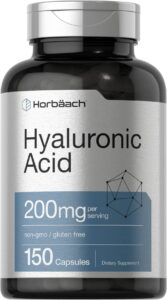 hyaluronic acid supplement | 200 mg | 150 capsules | non-gmo and gluten free supplement | by horbaach