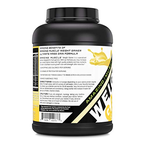 Amazing Muscle - Whey Protein Gainer - 6 Lb - Supports Lean Muscle Growth & Workout Recovery (Banana)