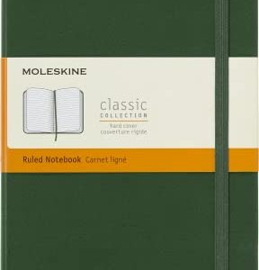 Moleskine Classic Notebook, Hard Cover, Large (5" x 8.25") Ruled/Lined, Myrtle Green, 240 Pages