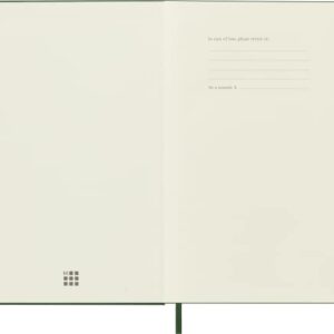 Moleskine Classic Notebook, Hard Cover, Large (5" x 8.25") Ruled/Lined, Myrtle Green, 240 Pages