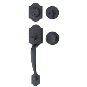 amazon basics handleset with tulip knob - single cylinder - matte black