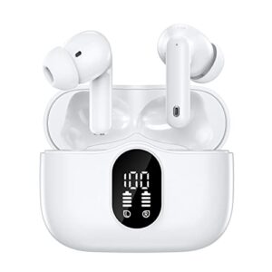 wireless earbuds bluetooth headphones led power display earphones active noise cancelling earbuds hi-fi stereo sound ear buds in-ear headphones air buds with charging case for iphone android pc