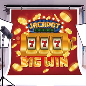 Yeele 8x8ft Slot Machine Jackpot 777 Backdrop Casino Gambling Chips Big Win Background for Photography Las Vegas Winner Banner Gambler Adult Photo Portrait Shoot Vinyl Studio Props