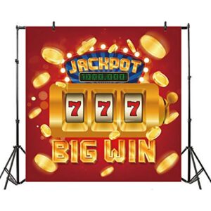 Yeele 8x8ft Slot Machine Jackpot 777 Backdrop Casino Gambling Chips Big Win Background for Photography Las Vegas Winner Banner Gambler Adult Photo Portrait Shoot Vinyl Studio Props