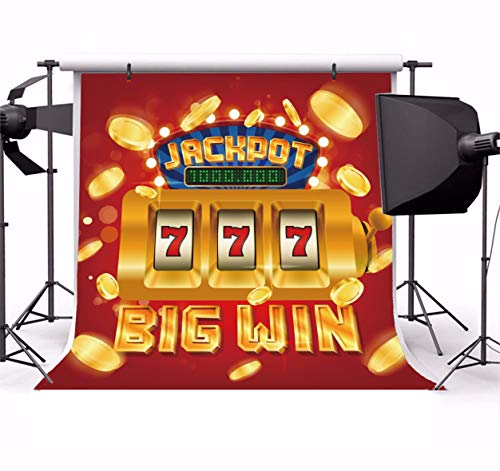 Yeele 8x8ft Slot Machine Jackpot 777 Backdrop Casino Gambling Chips Big Win Background for Photography Las Vegas Winner Banner Gambler Adult Photo Portrait Shoot Vinyl Studio Props