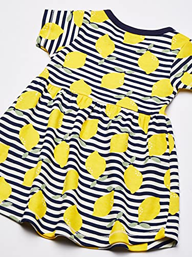 Touched by Nature baby girls Organic Cotton Short-sleeve and Long-sleeve Dresses Playwear Dress, Toddler Lemons Short Sleeve, 2T US