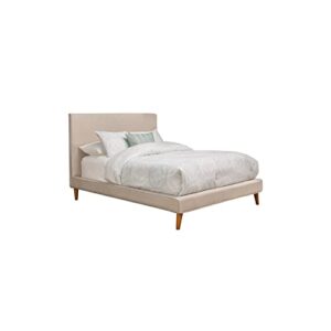 Benjara Benzara Wooden California King Size Platform Bed, Beige,