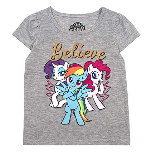 My Little Pony Hasbro Twilight Girls' Short Sleeve T-Shirt (Pack of 3) Grey