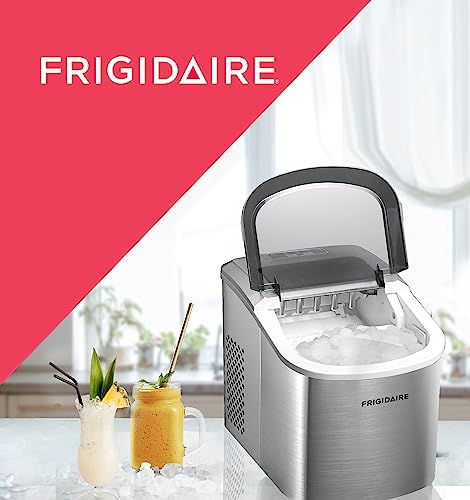 Frigidaire Countertop Ice Maker, Compact Machine, 26 lbs per day, Stainless