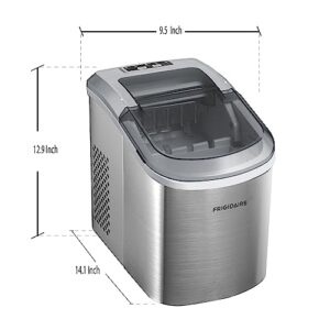 Frigidaire Countertop Ice Maker, Compact Machine, 26 lbs per day, Stainless