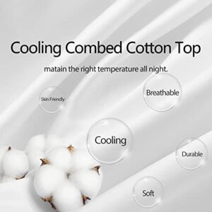 TEXARTIST California King Mattress Pad Cooling Quilted Mattress Cover Cotton Pillow Top Mattress Protector Fitted 8-21” Deep Pocket Breathable Soft Mattress Topper