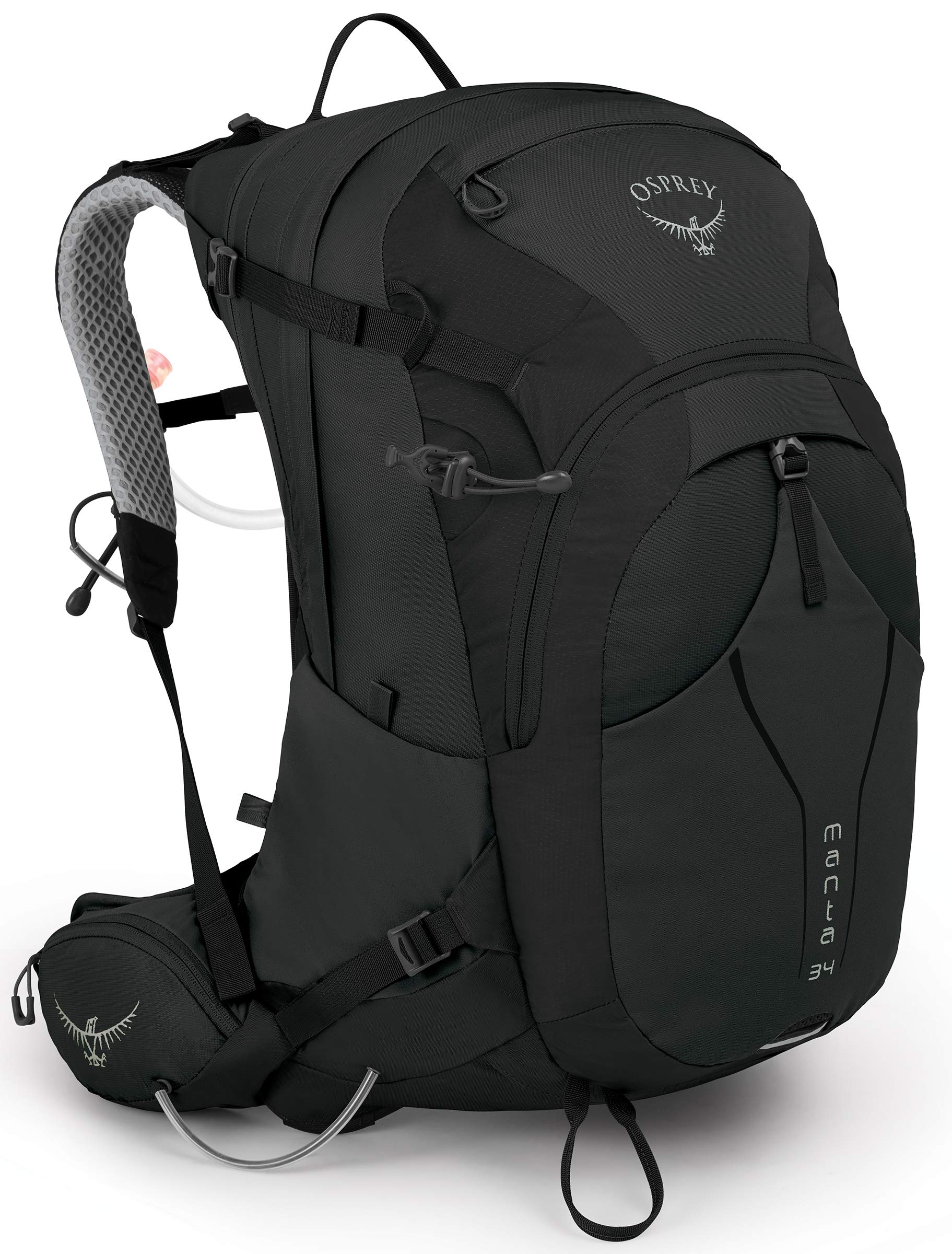 Osprey Manta 34L Men's Hiking Backpack with Hydraulics Reservoir, Black, One Size