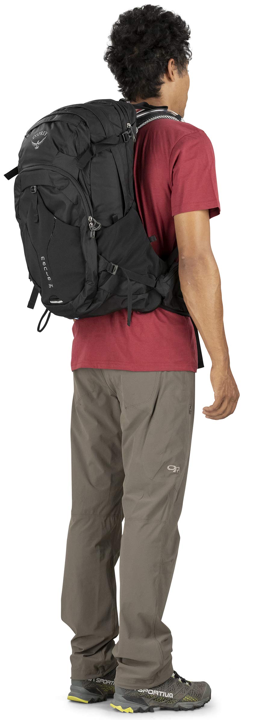 Osprey Manta 34L Men's Hiking Backpack with Hydraulics Reservoir, Black, One Size