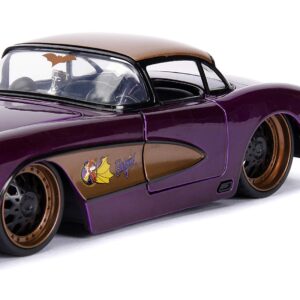 Jada Toys 1: 24 1957 Chevy Corvette W/Batgirl Figure (Blue)