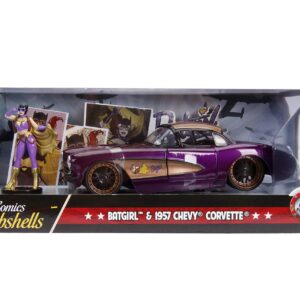 Jada Toys 1: 24 1957 Chevy Corvette W/Batgirl Figure (Blue)