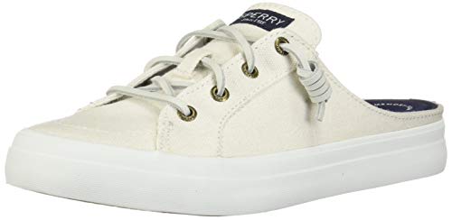 Sperry Women's Crest Vibe Mule Canvas Sneaker, White, 8.5 M US