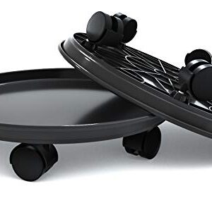 Coadura Plant Caddy with Wheels 15.5 Inch - 2 Pack Plant Caddy on Wheels Heavy Duty,Plant Dolly Plant Tray with Wheels Planter Caddies Indoor/Outdoor, Black