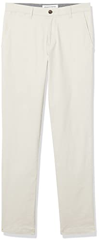 Amazon Essentials Men's Athletic-Fit Casual Stretch Chino Pant (Available in Big & Tall), Stone, 40W x 32L