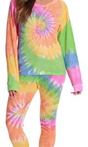 Just Love Women's Tie Dye Two Piece Thermal Pajama Set 6770-10363-M