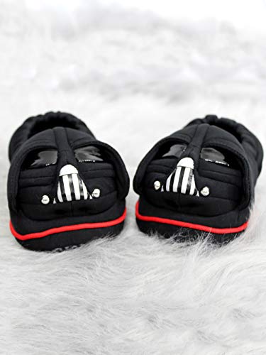 Josmo Kids Star Wars Darth Vader Toddler Boy's Plush A-Line Slippers with 3D Head (11-12 M US Little Kid, Black)