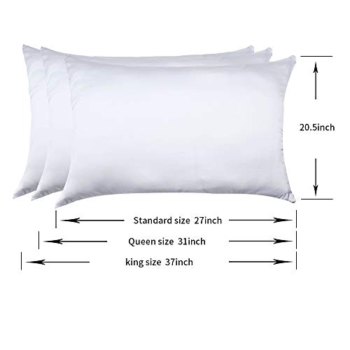 Jocoku 100% Mulberry Silk Pillowcases Set of 2 for Hair and Skin and Super Soft and Breathable Standard Size Nature Silk Pillowcases (Standard, White)